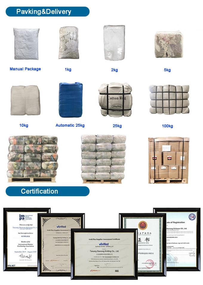 100% Cotton 55cm 20kg/Bag Mixed Cotton Rags